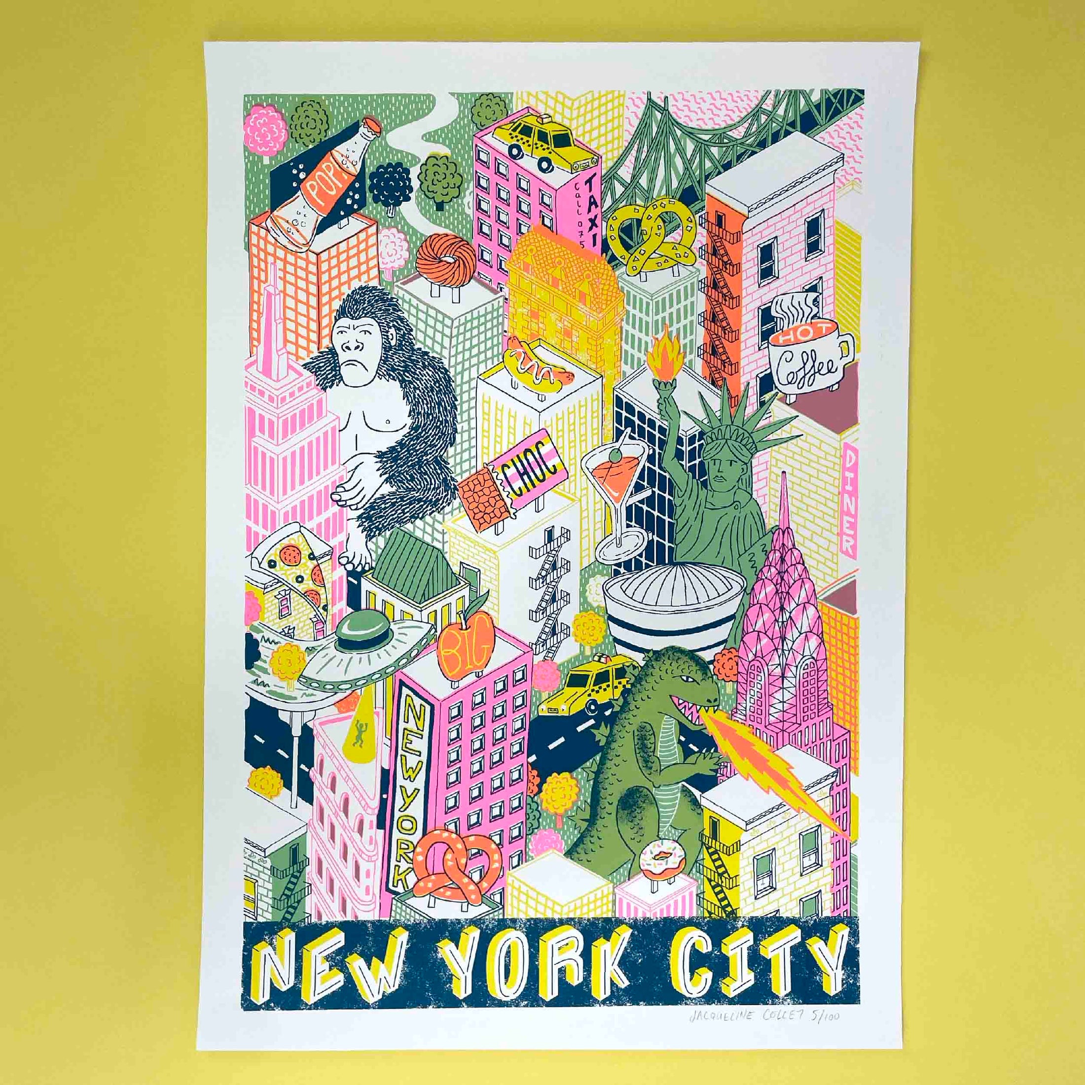 A2 NYC Silk Screen Print 2nd edition – Jacqueline Colley Illustration