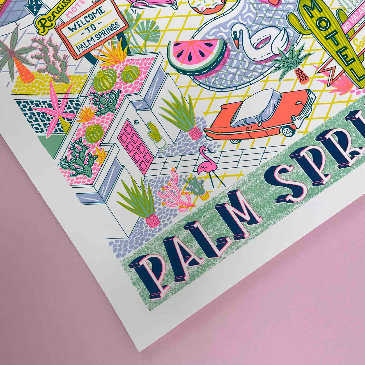 A2 Palm Springs Silk Screen Print – Jacqueline Colley Illustration