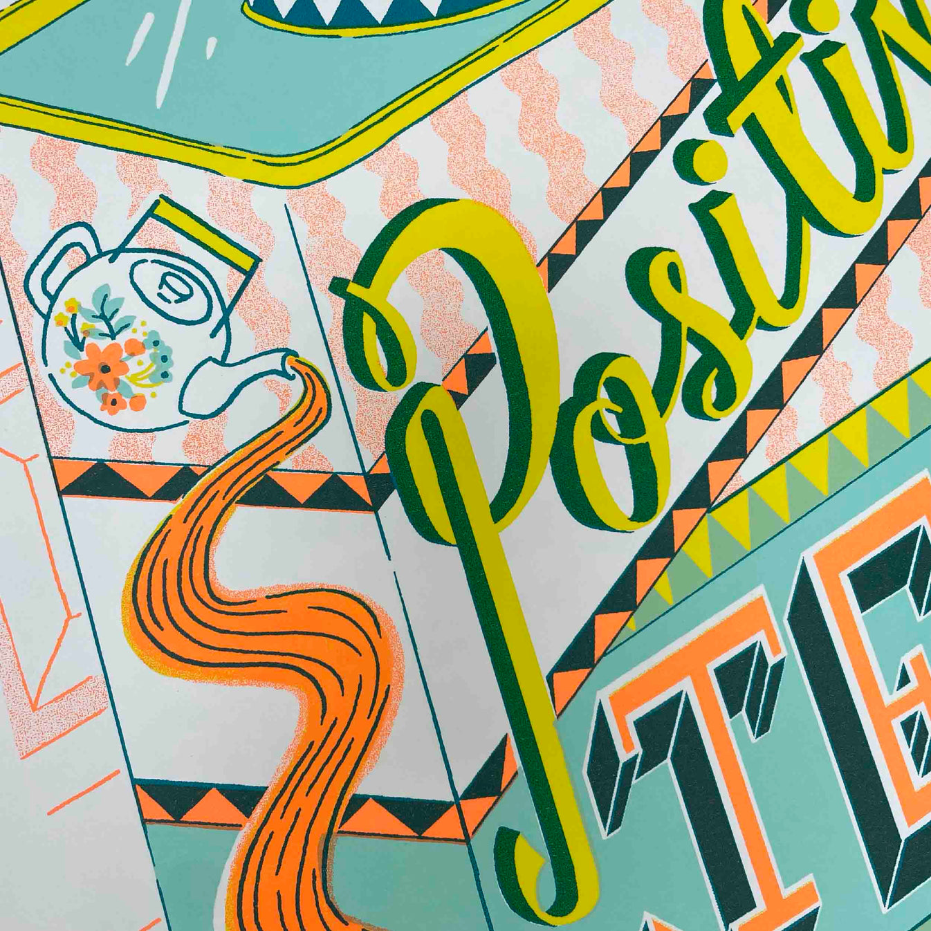 A2 Positivity Tea Tin Silk Screen Print – Jacqueline Colley Illustration