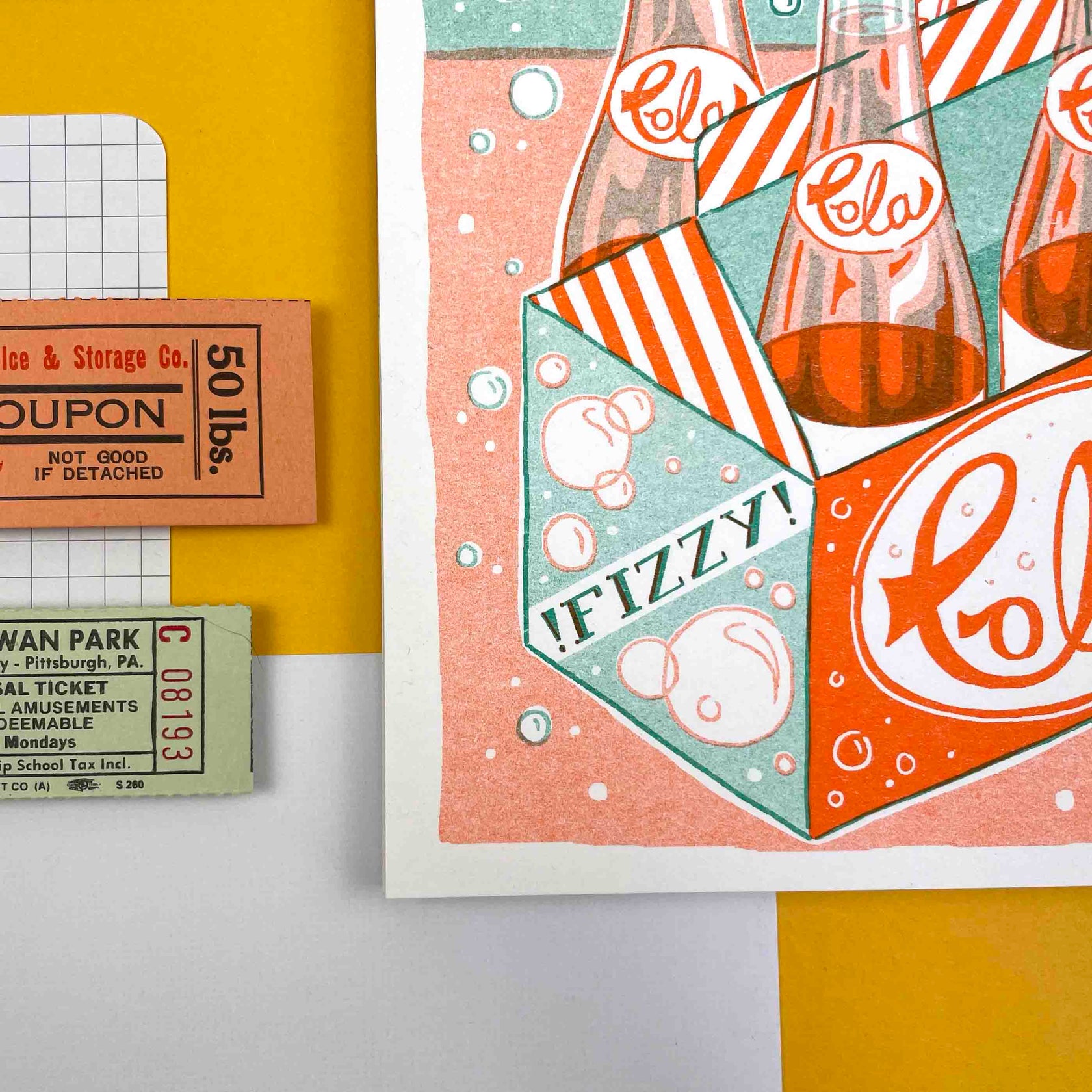 A5 Fizz Cola Drink Risograph Print – Jacqueline Colley Illustration