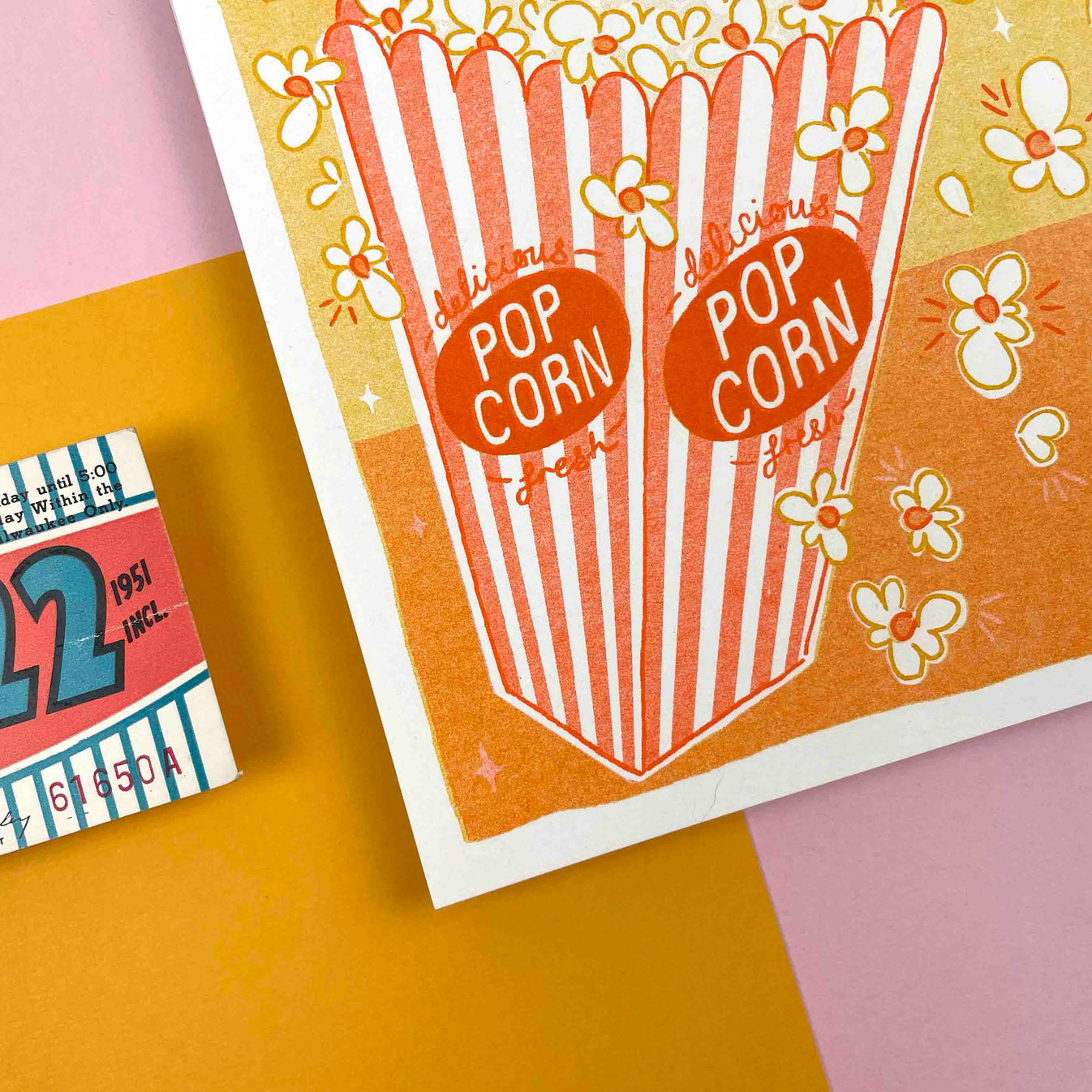 A5 Popcorn Risograph Print – Jacqueline Colley Illustration