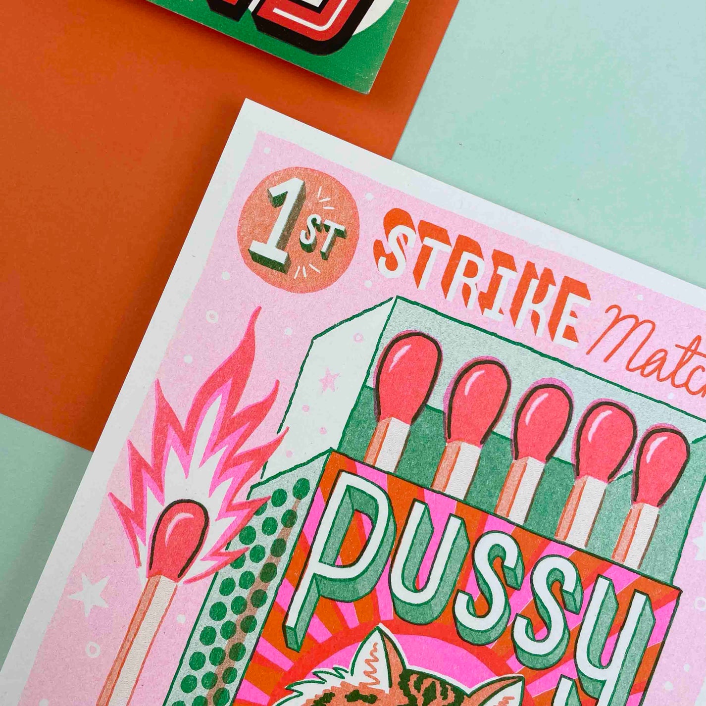 A5 Pussy Power Matchbox Risograph print – Jacqueline Colley Illustration